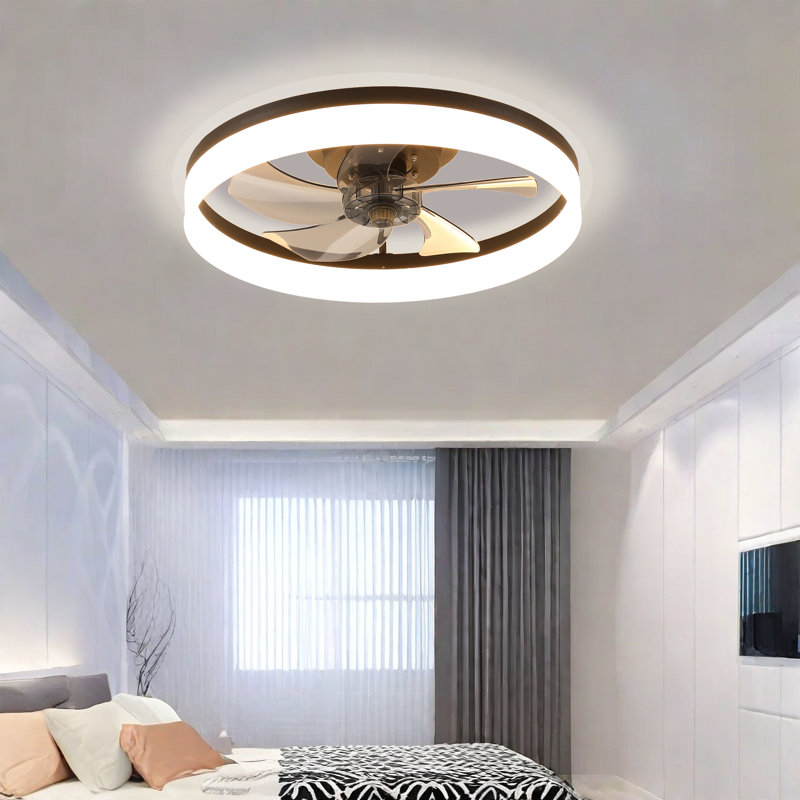 Wrought Studio™ Dukens 5 - Blade LED Bladeless Ceiling Fan with Remote Control and Light Kit ...